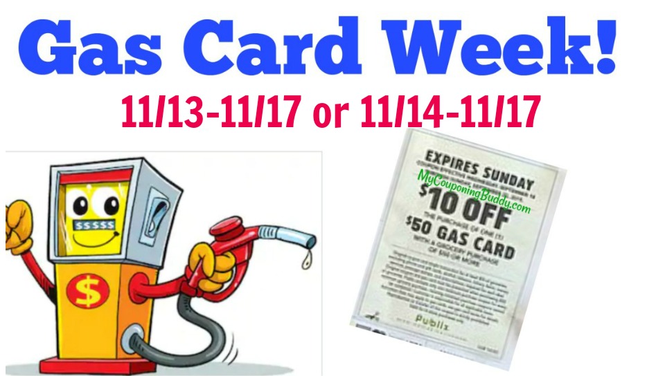 Publix Gas Card Week 11/13-11/17 or 11/14-11/17 | My Publix Coupon Buddy