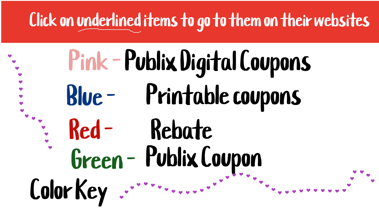 Color Key | My Publix Coupon Buddy